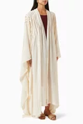 Buy Caravana Neutral Ukumari Pleated Maxi Vest in Cotton-jute Online ...