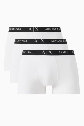 Buy Armani Exchange White AX Logo Boxer Briefs in Cotton Set of 3 for Men Online Ounass Kuwait