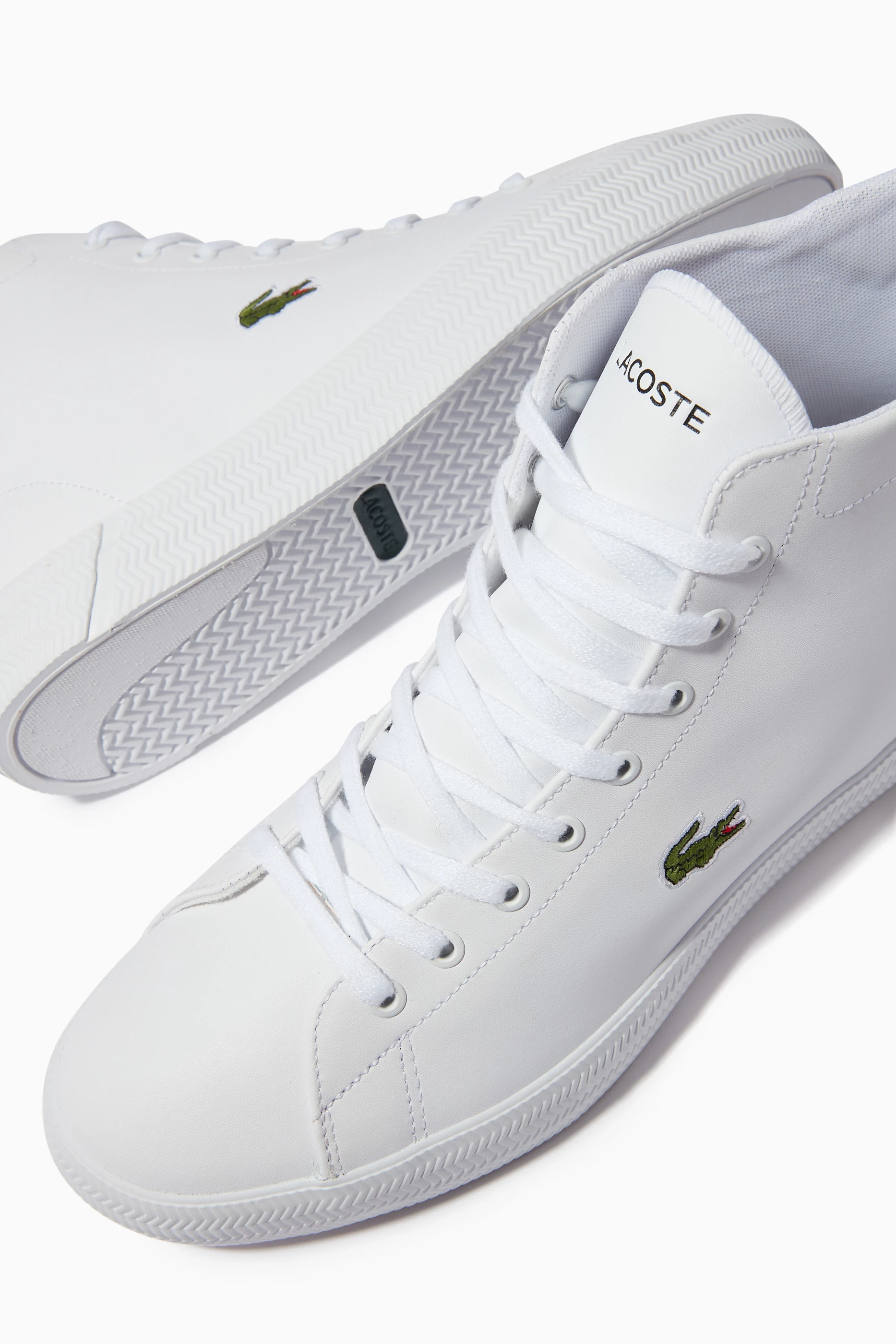 Buy Lacoste White Gripshot High top Sneakers in Leather for Men Online Ounass Kuwait